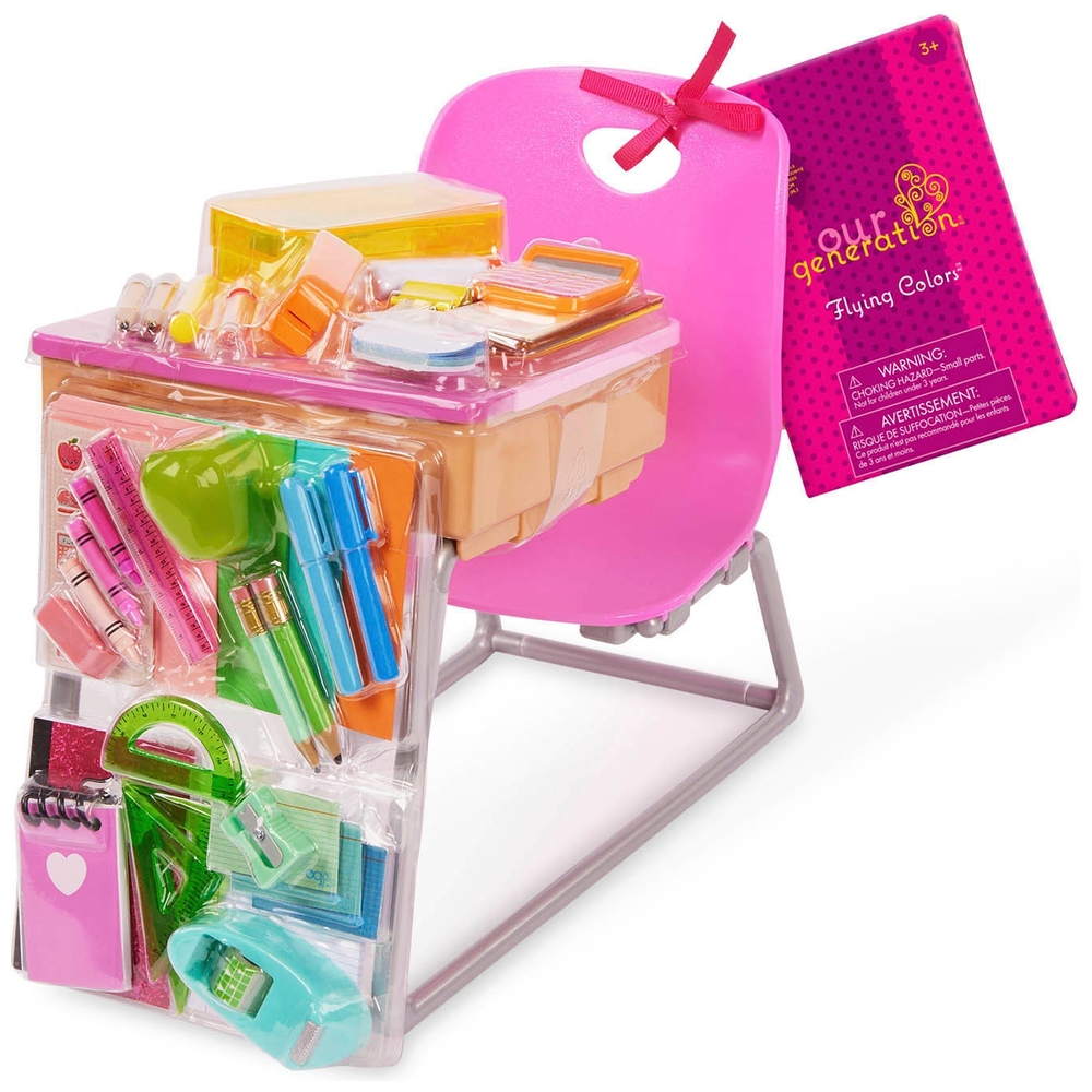 Our Generation School Desk and Supplies Flying Colours Playset | Smyths ...