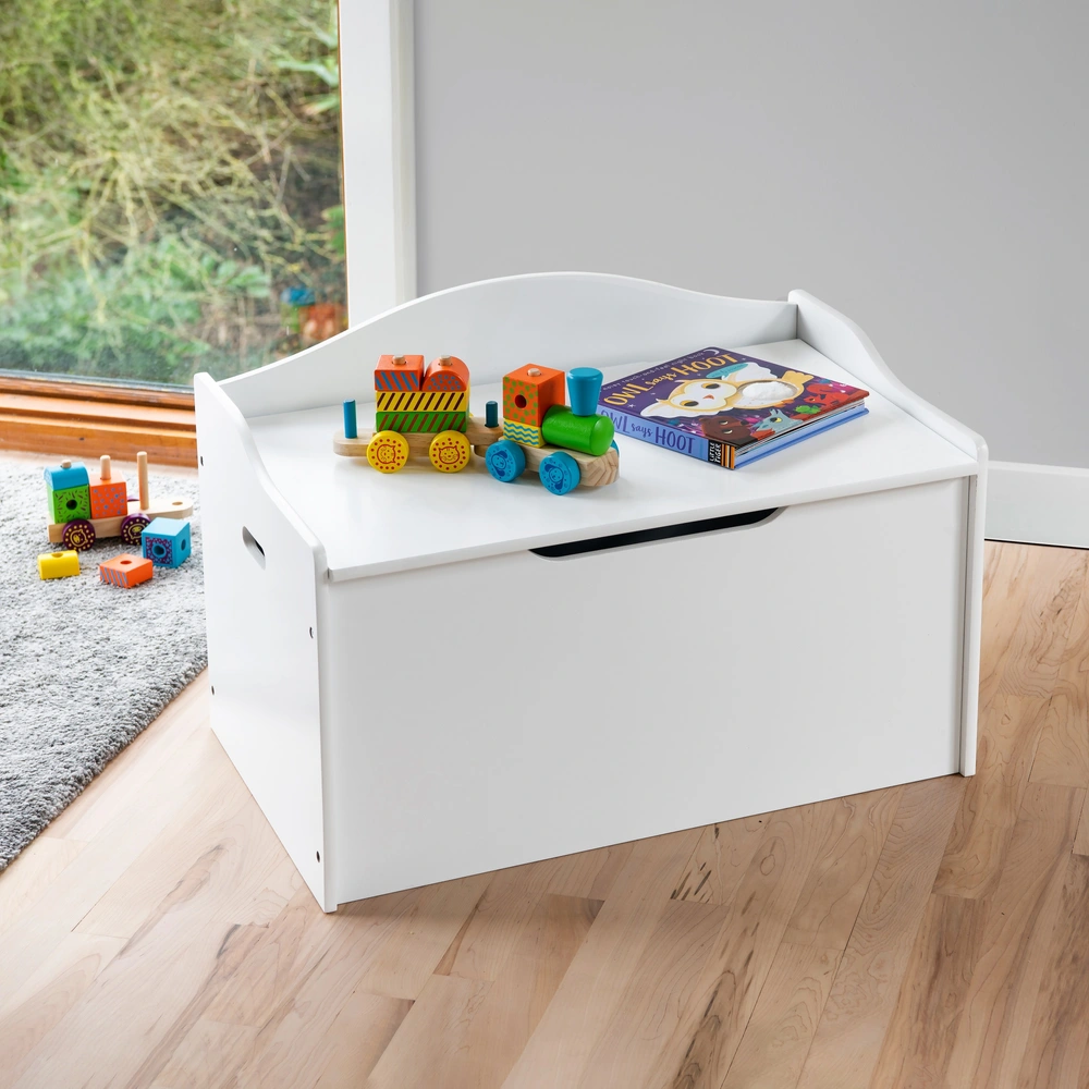 White Toy Boxes Esther Toy Box White Toy Storage With Natural Pine Top
