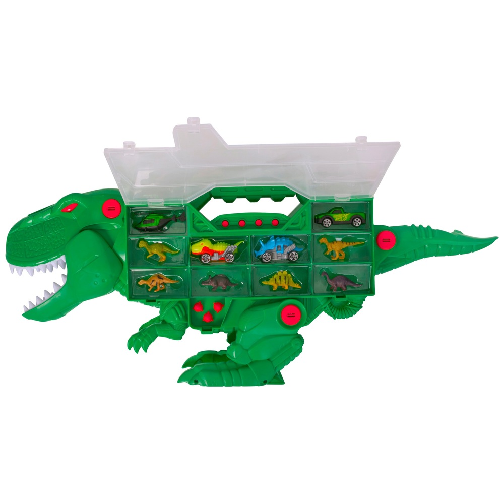 Teamsterz Beast Machines Playset T-Rex Transporter Carry Case with Cars ...