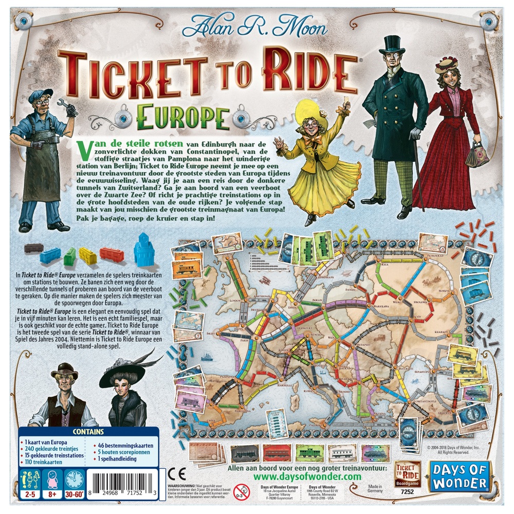 Ticket to Ride Europe Bordspel | Smyths Toys Nederland