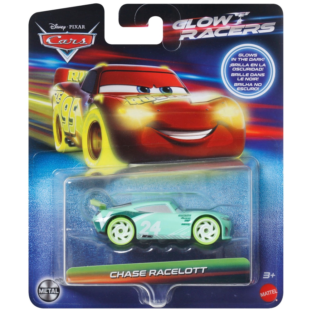 Disney Cars Glow Racers Diecast Car Glow-in-the-Dark Chase Racelott 1: ...