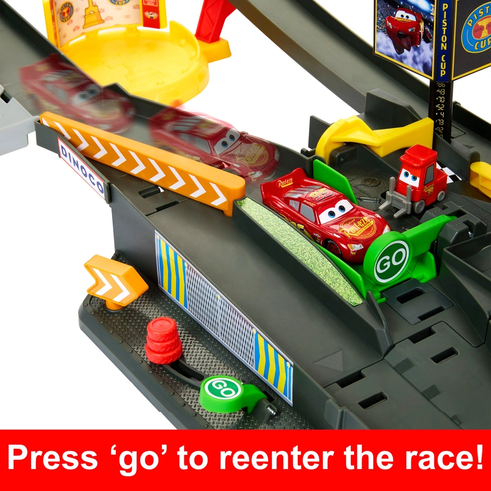 Lightning Mcqueen Race Track Playset Cars Night Racing Track Set