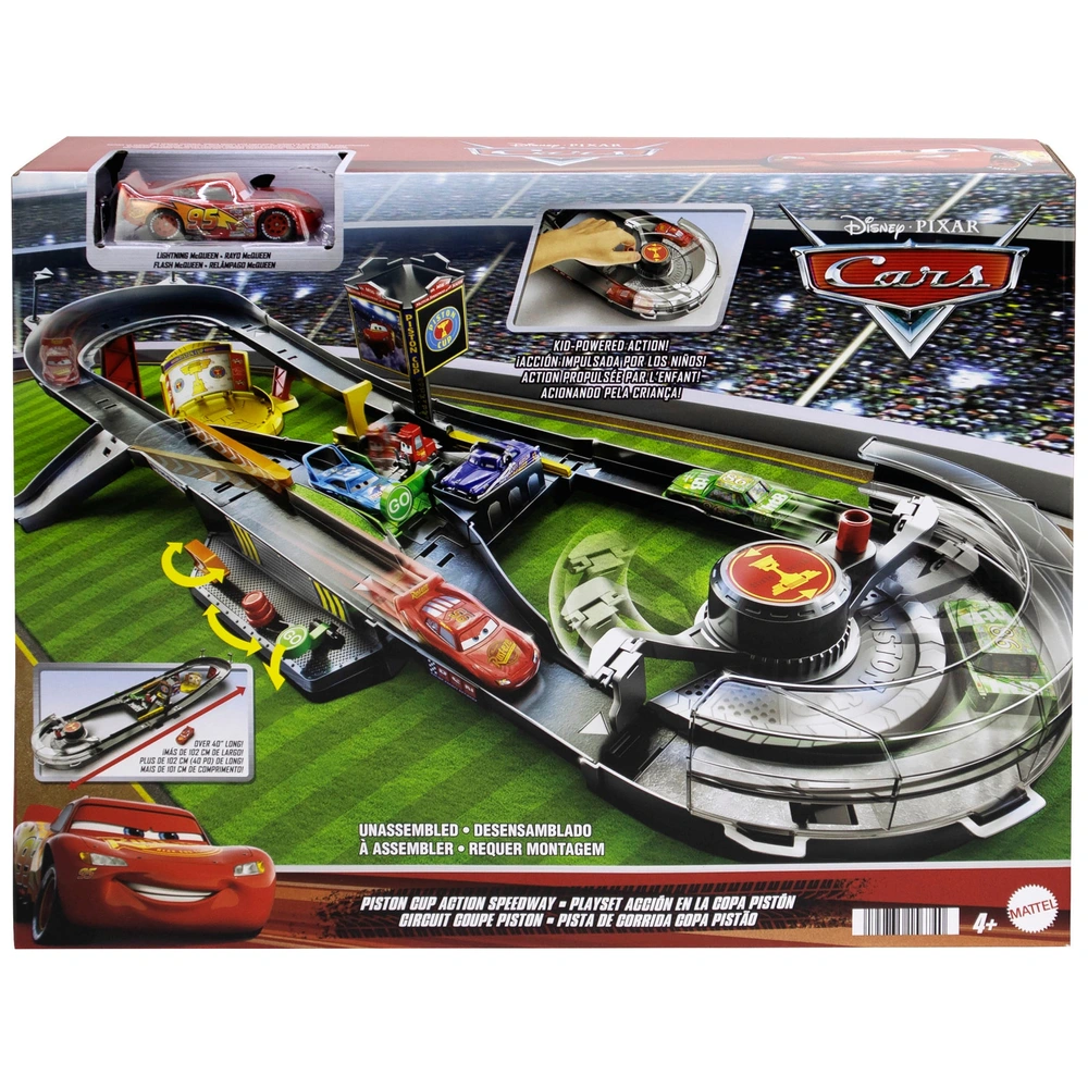 Lightning Mcqueen Race Track Playset Cars Night Racing Track Set