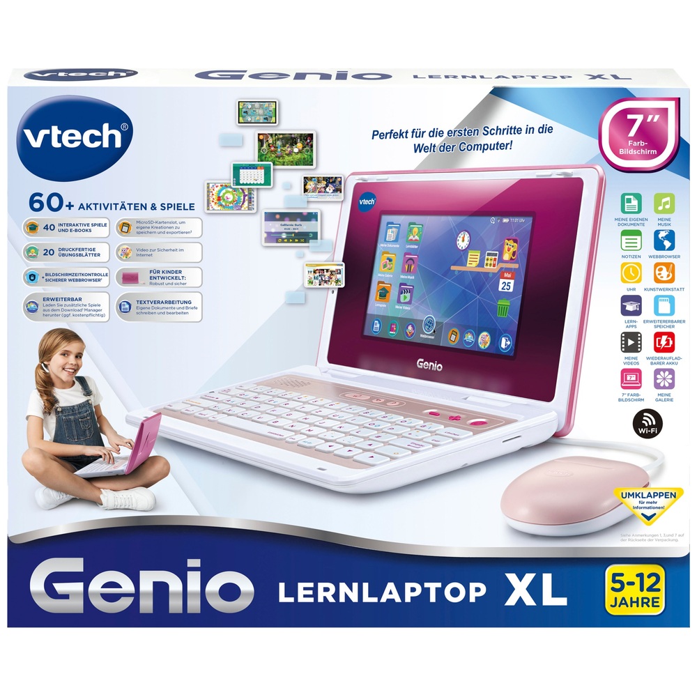 VTech Lerncomputer Genio Lernlaptop XL für Kinder pink | Smyths Toys Österreich