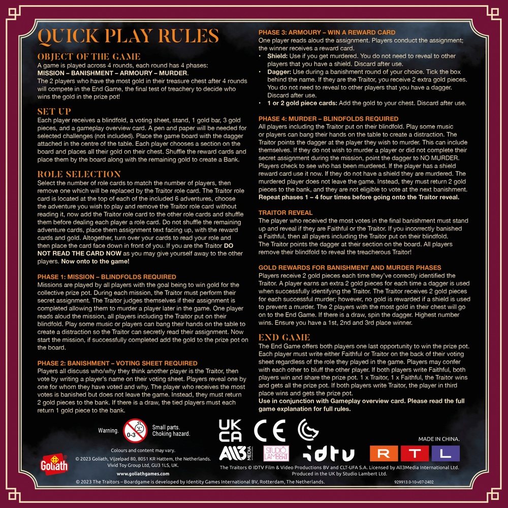 The Traitors Board Game | Smyths Toys UK