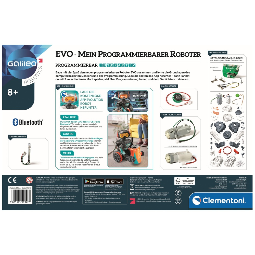 Galileo Robotics Roboter Bausatz EVO Mein programmierbarer Roboter ...