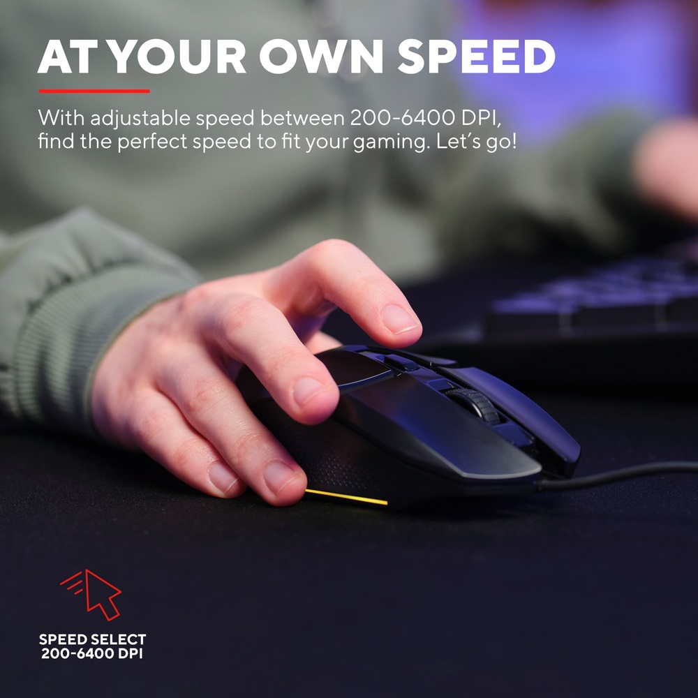 Trust GXT 109 Felox Illuminated Gaming Mouse - Black | Smyths Toys UK