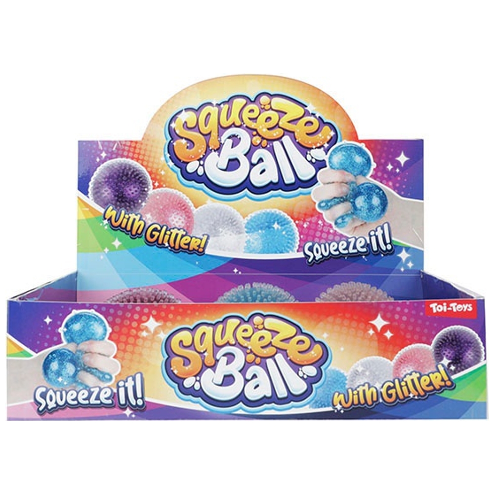 Toi-Toy Squeeze Ball Glitzer Quetschball 8 cm sortiert | Smyths Toys ...