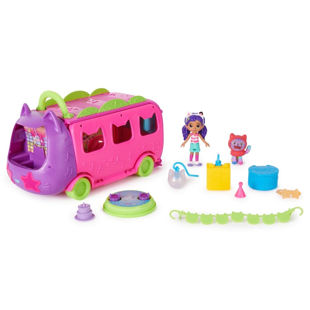 Gabbys Dollhouse Spielzeugset Gabbys Purrfect Partybus Mit Figuren