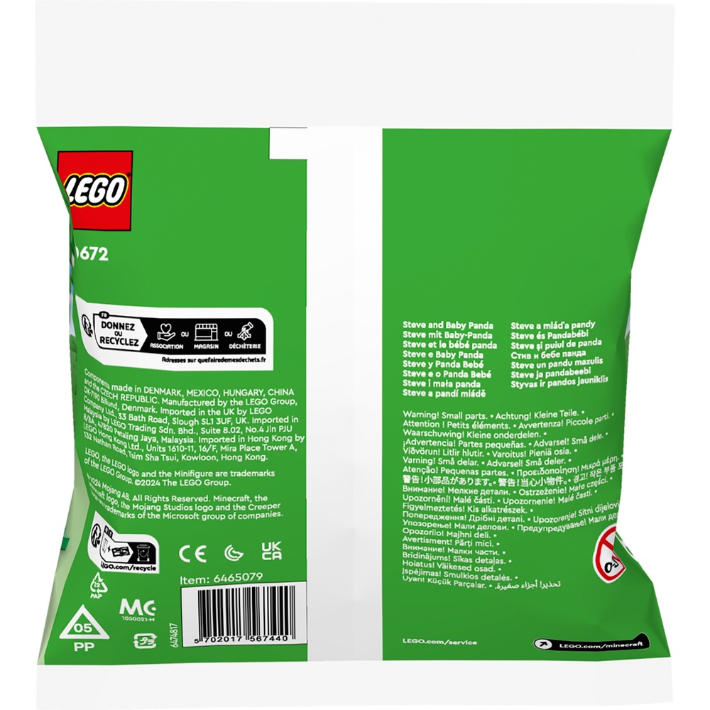 LEGO Minecraft 30672 Steve mit Baby-Panda | Smyths Toys Schweiz