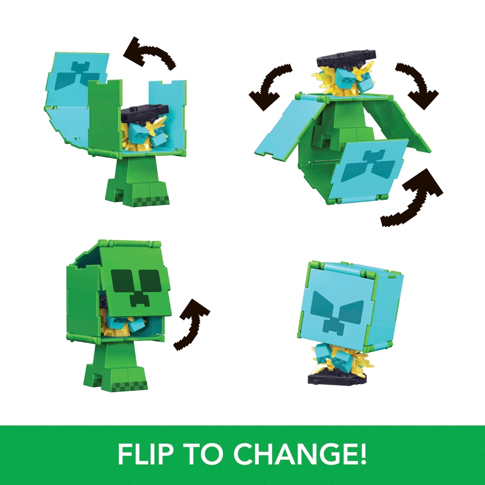 Minecraft Flippin Fig Creeper & geladener Creeper 2-in-1-Fidget-Figur ...