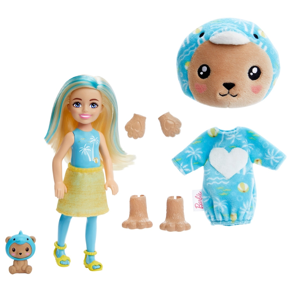 Barbie Chelsea Cutie Reveal Puppe im Teddy-Delfin-Kostüm mit ...