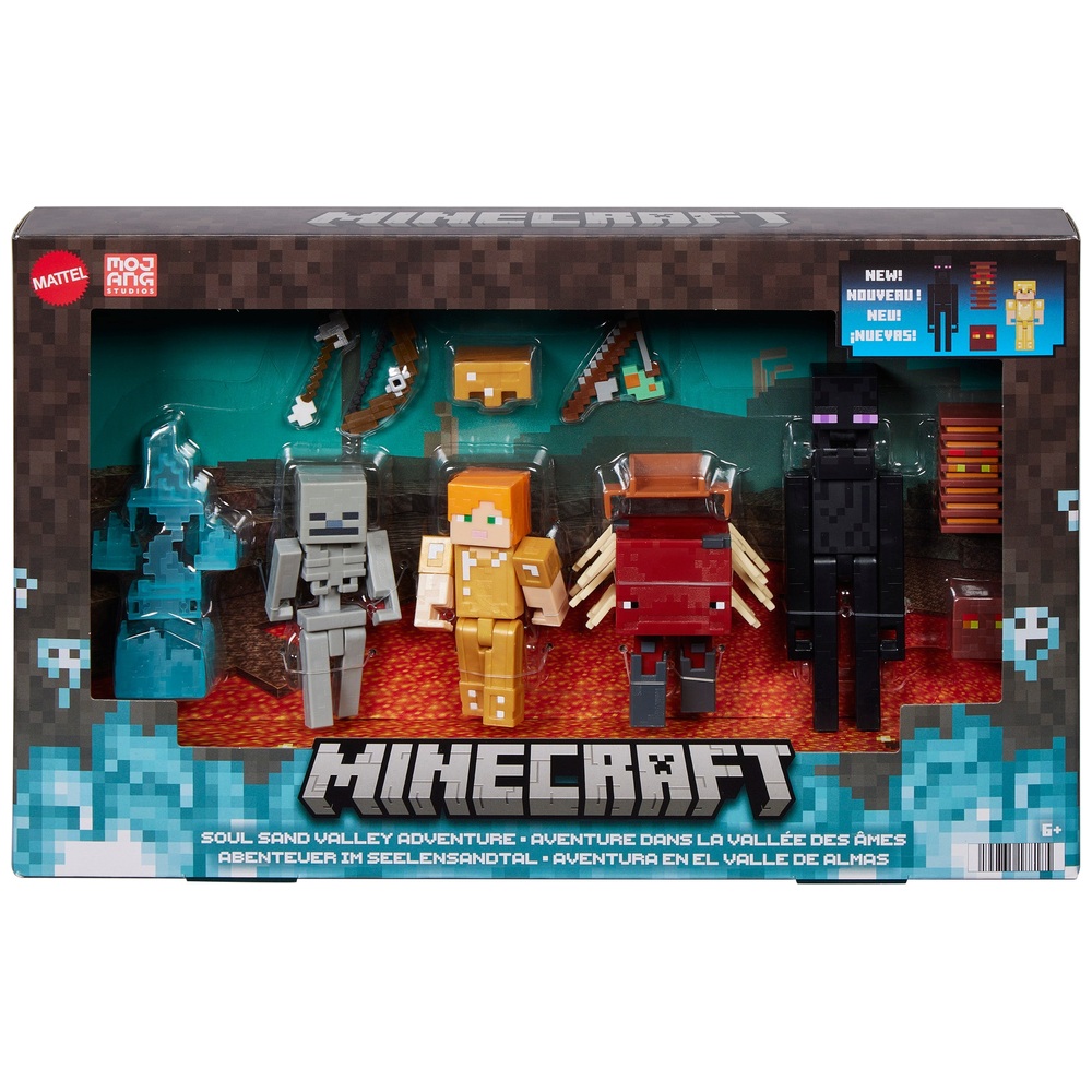 Minecraft Action Figure Soul Sand Valley Adventure 4 Pack | Smyths Toys UK