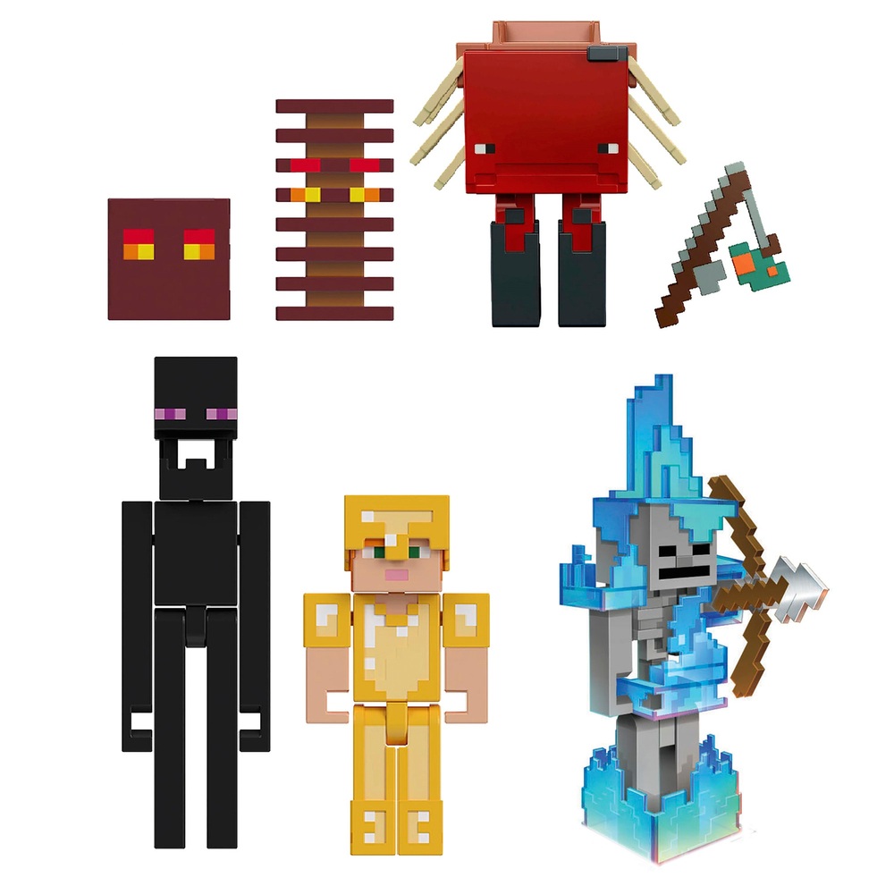 Minecraft Action Figure Soul Sand Valley Adventure 4 Pack | Smyths Toys ...