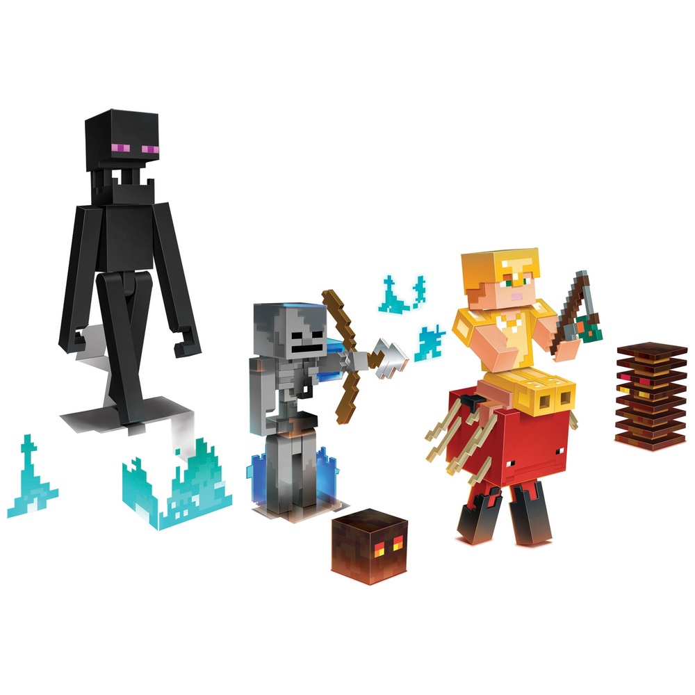 Minecraft Action Figure Soul Sand Valley Adventure 4 Pack | Smyths Toys ...