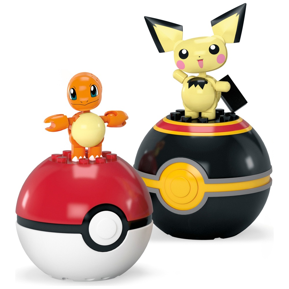 MEGA Pokémon Bausatz Pokéball Set mit Glumanda und Pichu | Smyths Toys ...