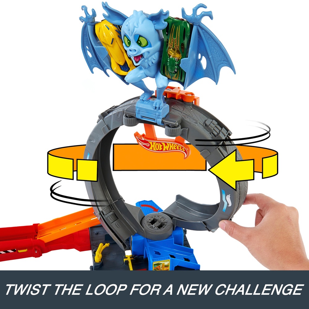 Hot Wheels City Let's Race Bahn Bat Loop Attack mit Auto 1:64 | Smyths ...