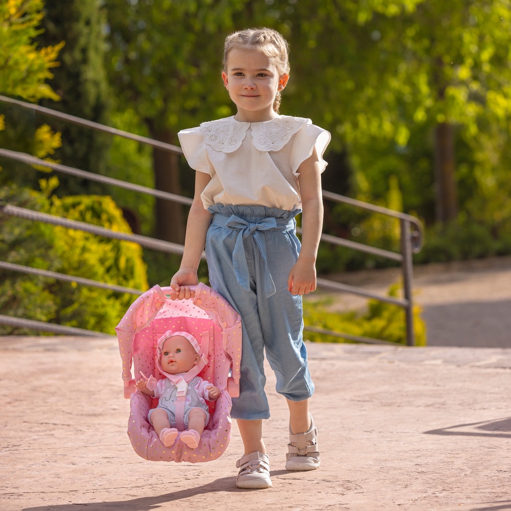 Baby Doll Carrier and Car Seat Pink Heart Print Smyths Toys Ireland