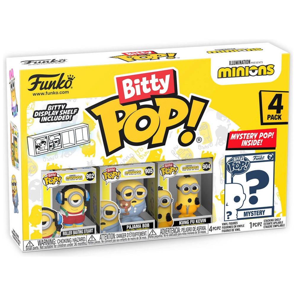 Funko Bitty POP! Minions Figuren Roller Skating Stuart 4er Set | Smyths ...