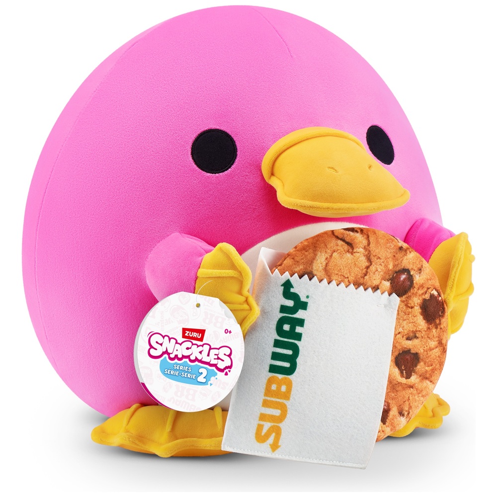 Snackles by ZURU Plush Platypus with Subway Cookie 35cm | Smyths Toys UK