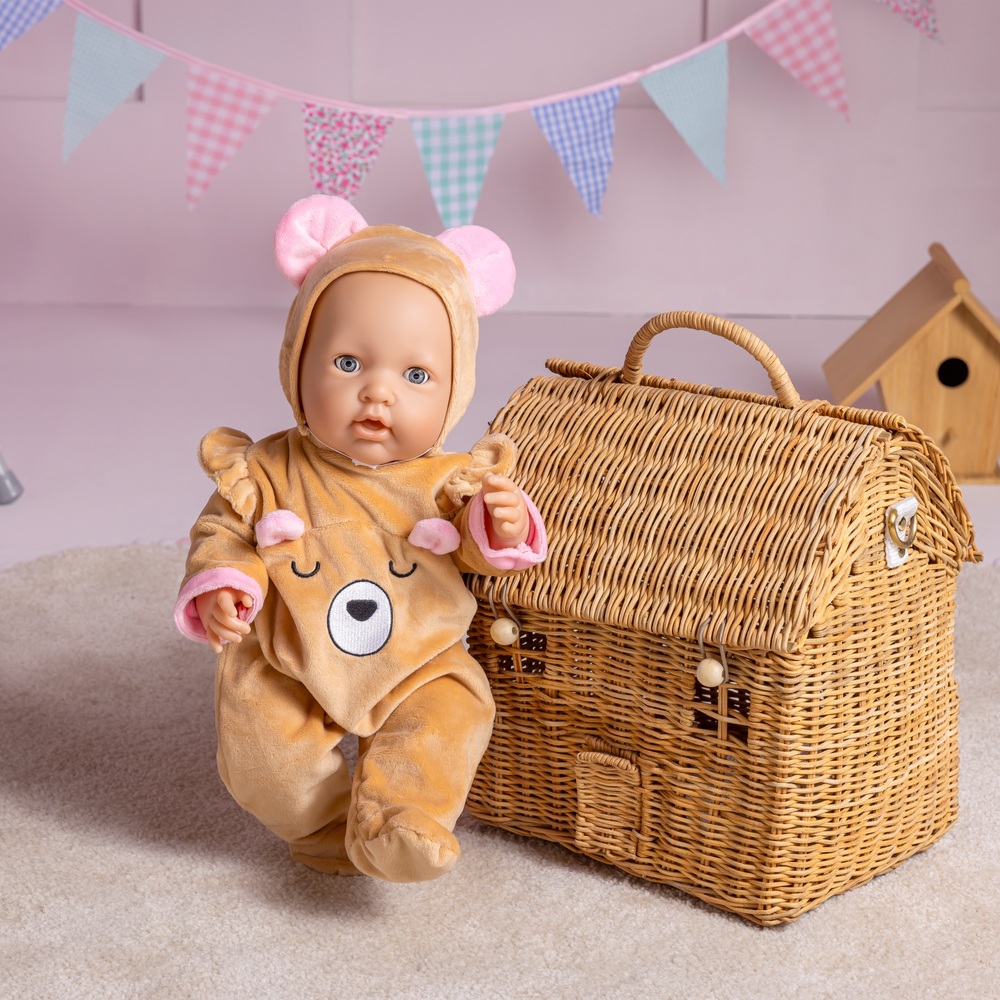 Ivy & Lily Baby Doll Bear Romper with Hat 43cm | Smyths Toys Ireland