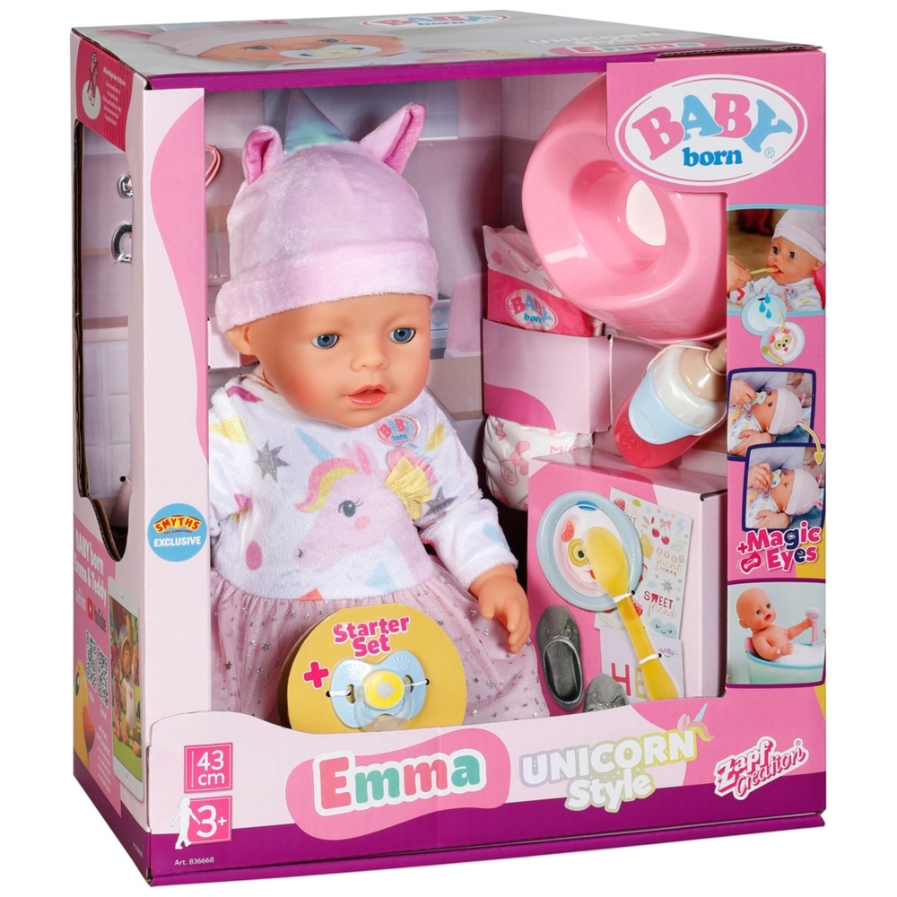 BABY born Doll Magic Unicorn Emma 43cm | Smyths Toys UK