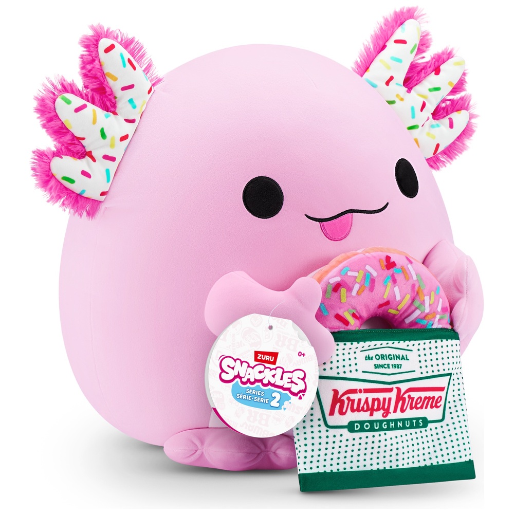 Snackles Kuscheltier Serie 2 Abbie der Axolotl mit Krispy Kreme Doghnut ...