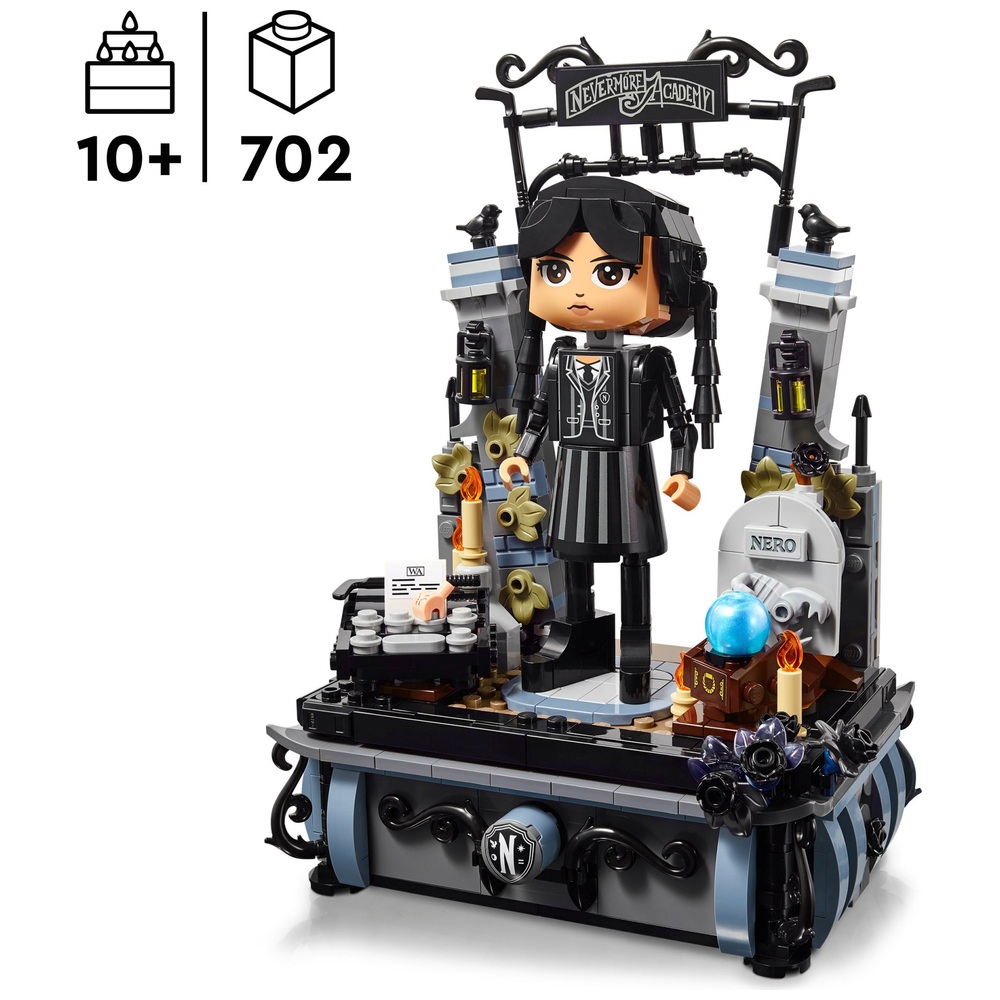 LEGO Wednesday Addams 76780 Wednesday Figure and Nevermore Academy Gate ...