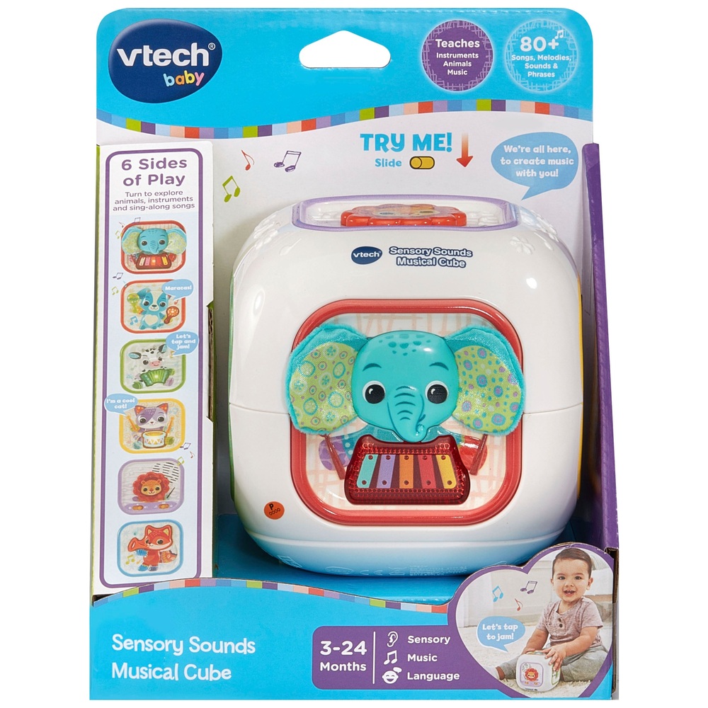 VTech Baby Sensory Sounds Musical Cube | Smyths Toys UK