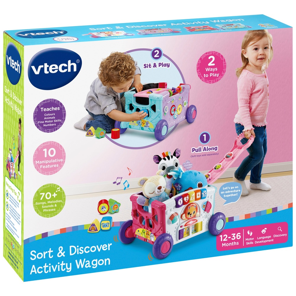 VTech Sort & Discover Activity Wagon Pink | Smyths Toys UK