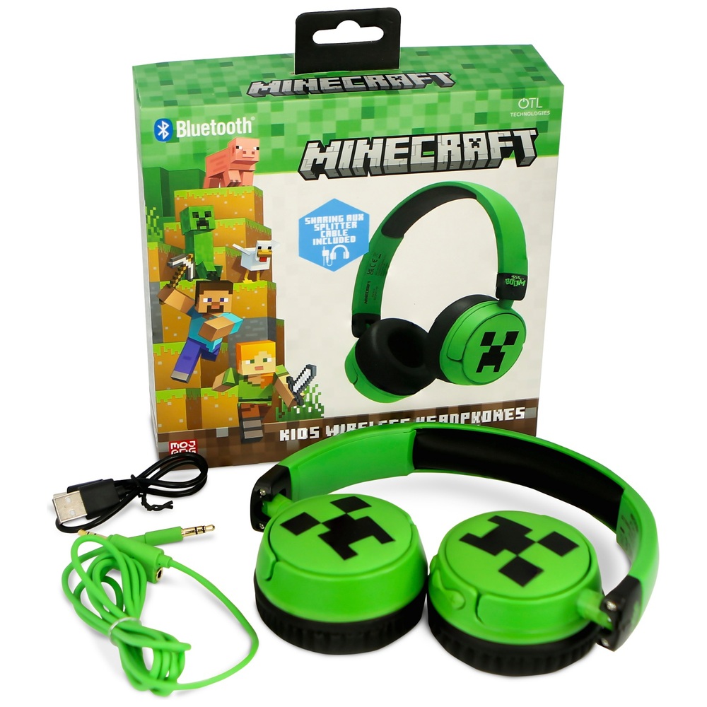 Minecraft Creeper Kids' Wireless Bluetooth Headphones | Smyths Toys Ireland