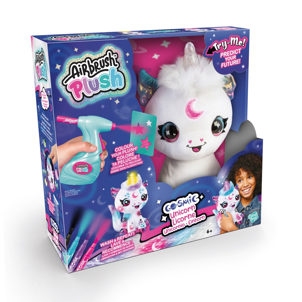 Airbrush Plush LightUp Cosmic Unicorn Interactive Plush Kit | Smyths ...