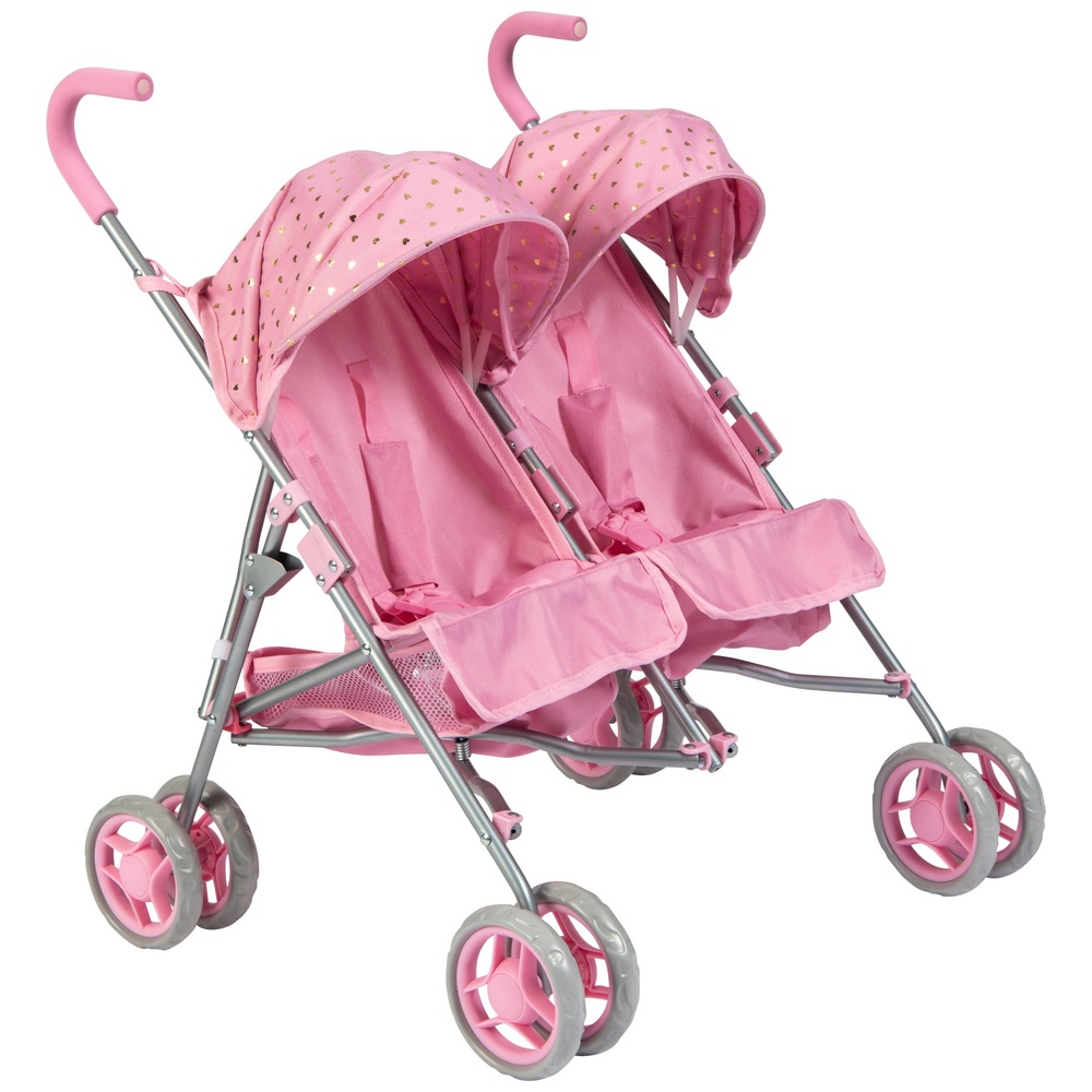 Baby Doll Twin Stroller Pink | Smyths Toys UK