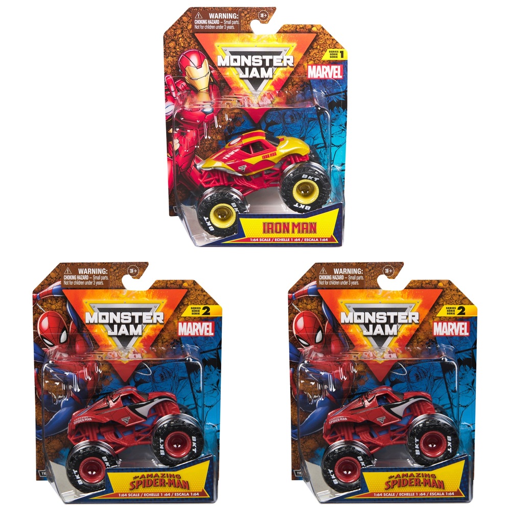 Monster Jam Marvel Monster Trucks Diecast 1:64 Scale Assortment ...