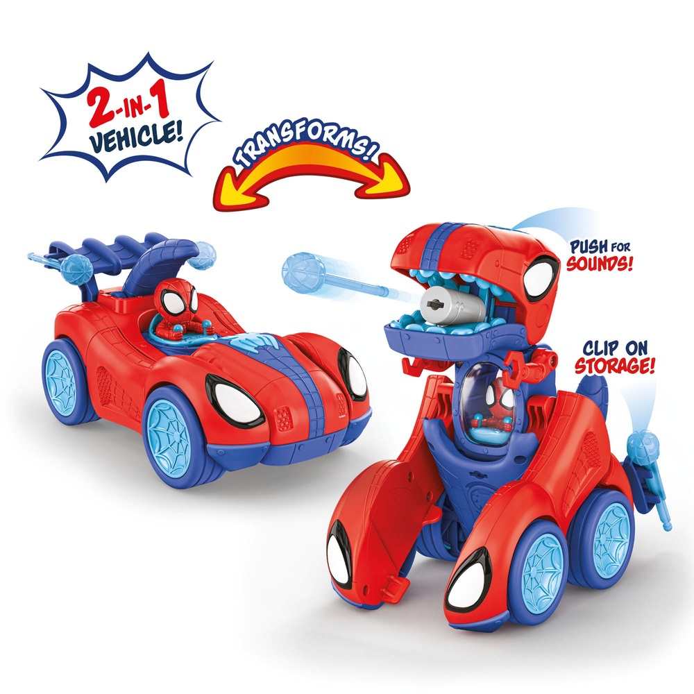 Spidey and His Amazing Friends Spidey-Rex Racer 2-in-1 Set | Smyths Toys UK