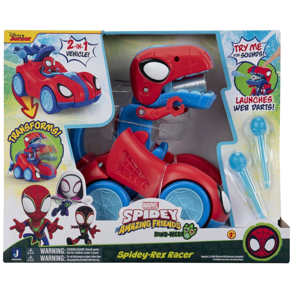 Spidey and His Amazing Friends Spidey-Rex Racer 2-in-1 Set | Smyths ...