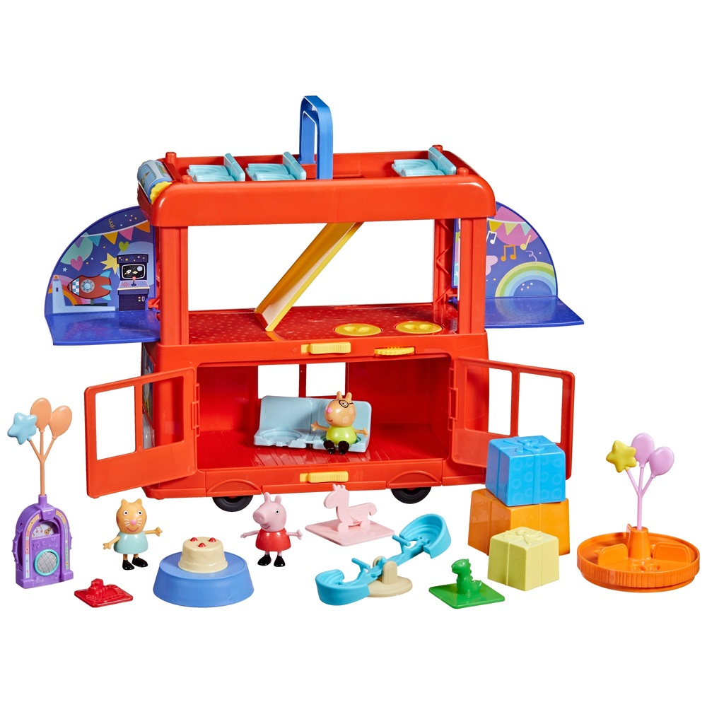 Peppa Wutz Peppas 2-in-1 Partybus Set mit 3 Figuren | Smyths Toys ...