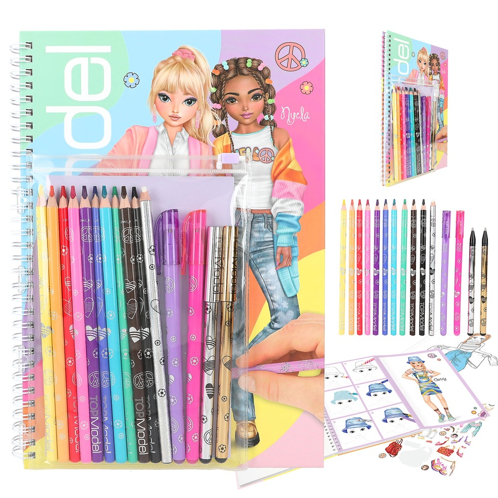 TOPModel Colouring Pages Book Fashion Journal Set | Smyths Toys UK