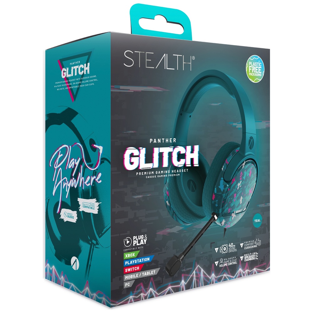 Stealth Panther Multi-Format Gaming Headset - Glitch Teal | Smyths Toys ...