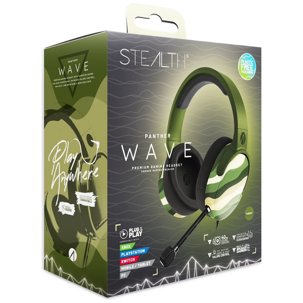 Stealth Panther Multi-Format Gaming Headset - Wave Forest Green ...