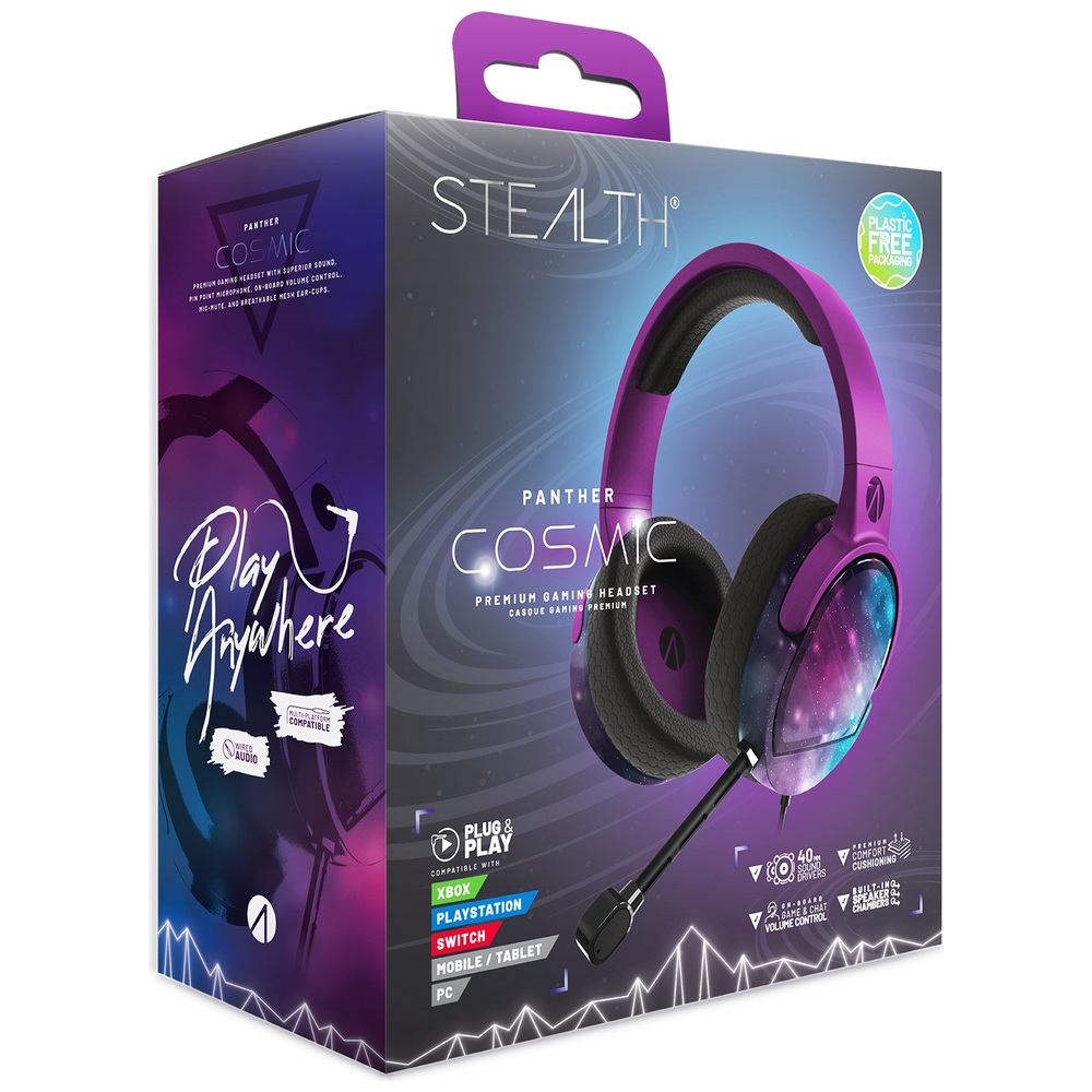 Stealth Panther Multi-Format Gaming Headset - Cosmic Purple | Smyths ...