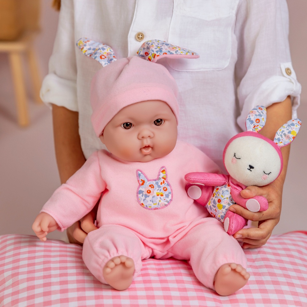 Lots to Cuddle Baby Doll with Attachable Bunny Plush 38cm | Smyths Toys ...
