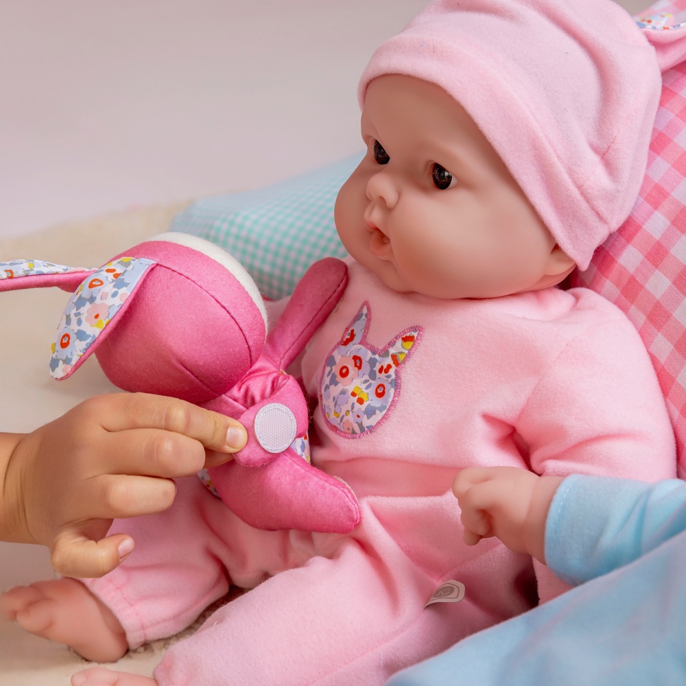 JC Toys Lots to Cuddle Babies Puppe mit Hasen-Mütze und Stoff-Häschen ...