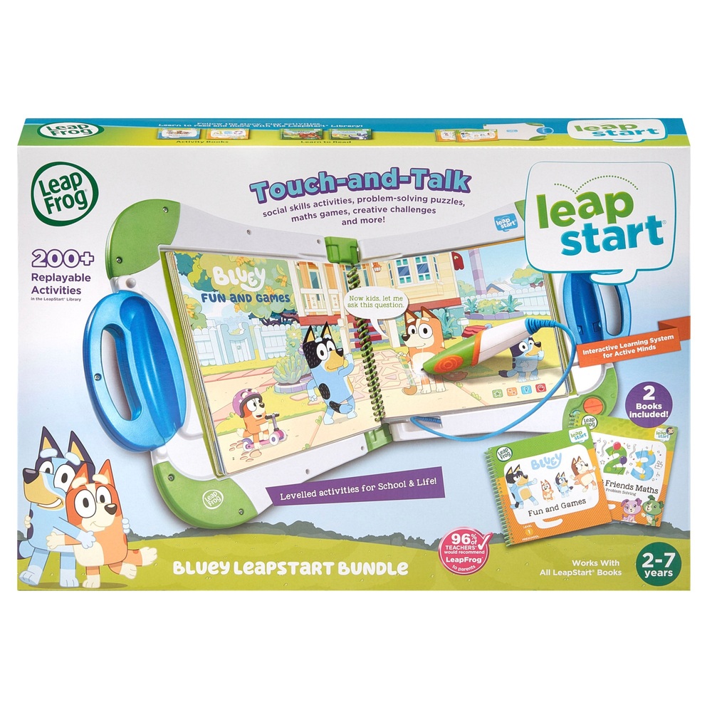 LeapFrog LeapStart Bluey Interactive Learning System Bundle | Smyths ...