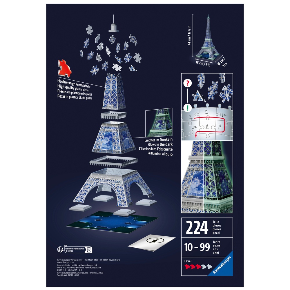 Ravensburger 3D Puzzle Eiffelturm Glow-in-the-Dark Edition | Smyths Toys Österreich