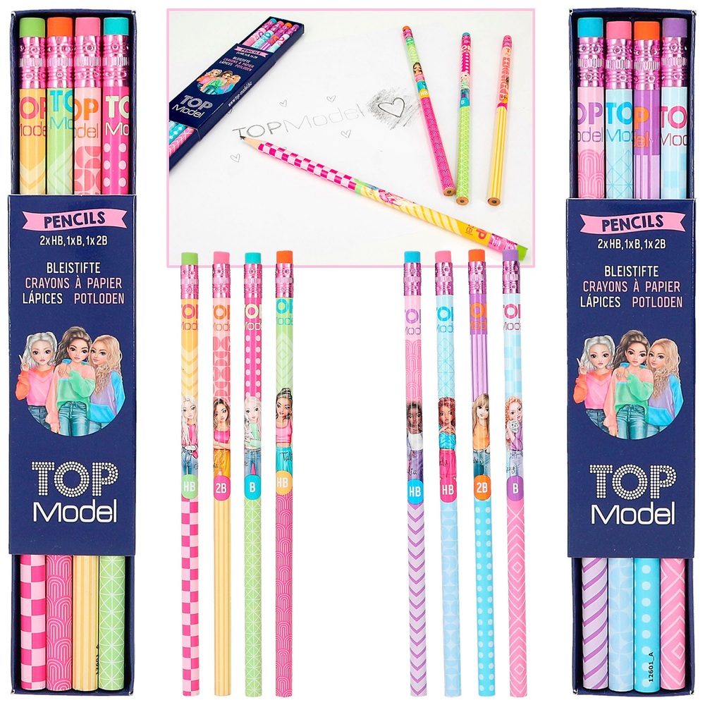 TOPModel Bleistifte 4er-Set mit HB, 2B und 1B sortiert | Smyths Toys ...
