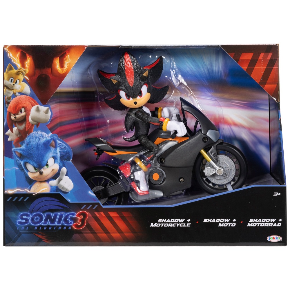 Sonic the Hedgehog 3 Action Figure Shadow with Motorcycle 12cm | Smyths Toys UK