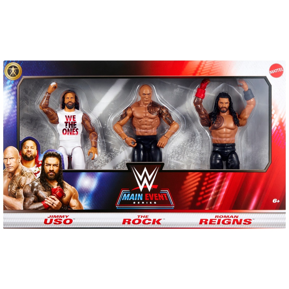 WWE Main Event Figuren 3er Set Jimmy Uso, The Rock und Roman Reigns ...