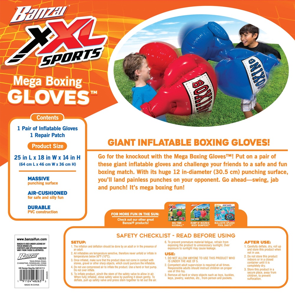 Banzai Mega Inflatable Boxing Gloves Assortment | Smyths Toys UK