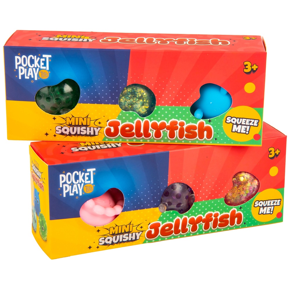 Pocket Play Sensory Mini Squishy Jellyfish 3 Pack Assortment | Smyths ...